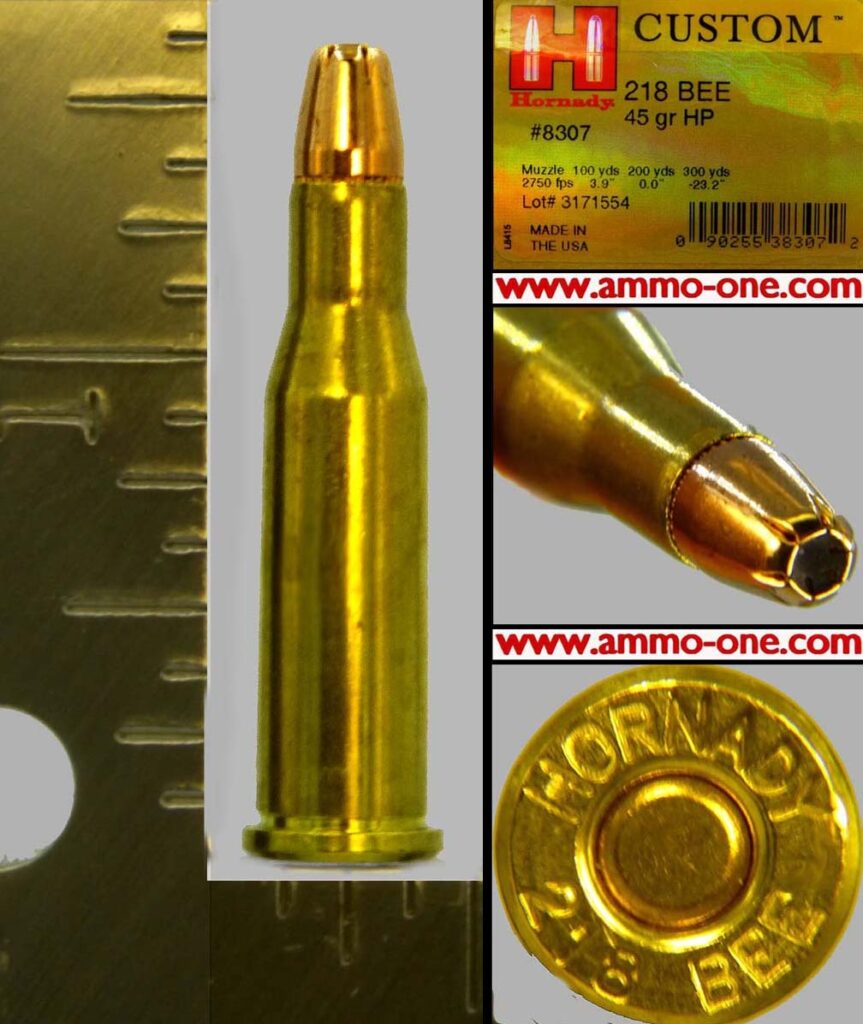 .218 Bee by Hornady, JHP One Cartridge not a Box! - Ammo-One1