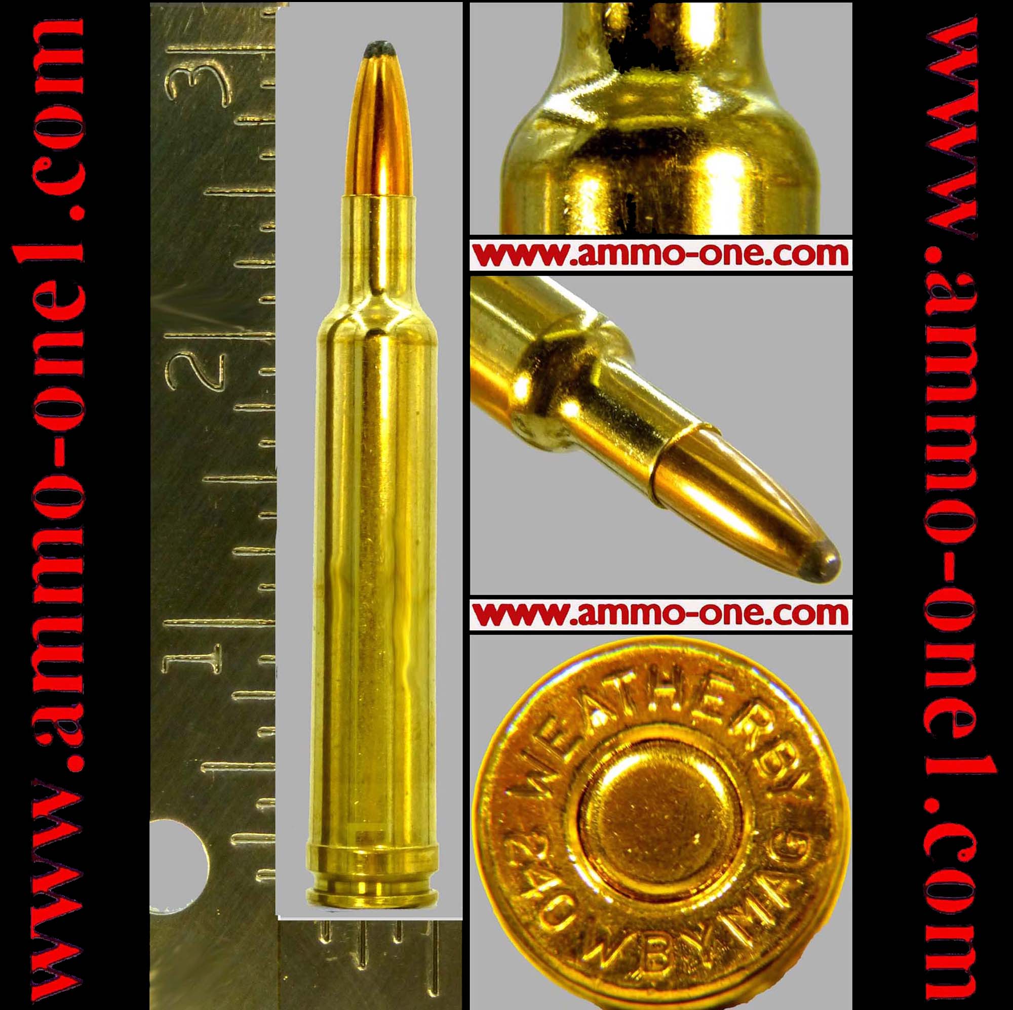 .240 Weatherby Magnum,"NEW and BRIGHT", JSP, One Cartridge not a Box ...