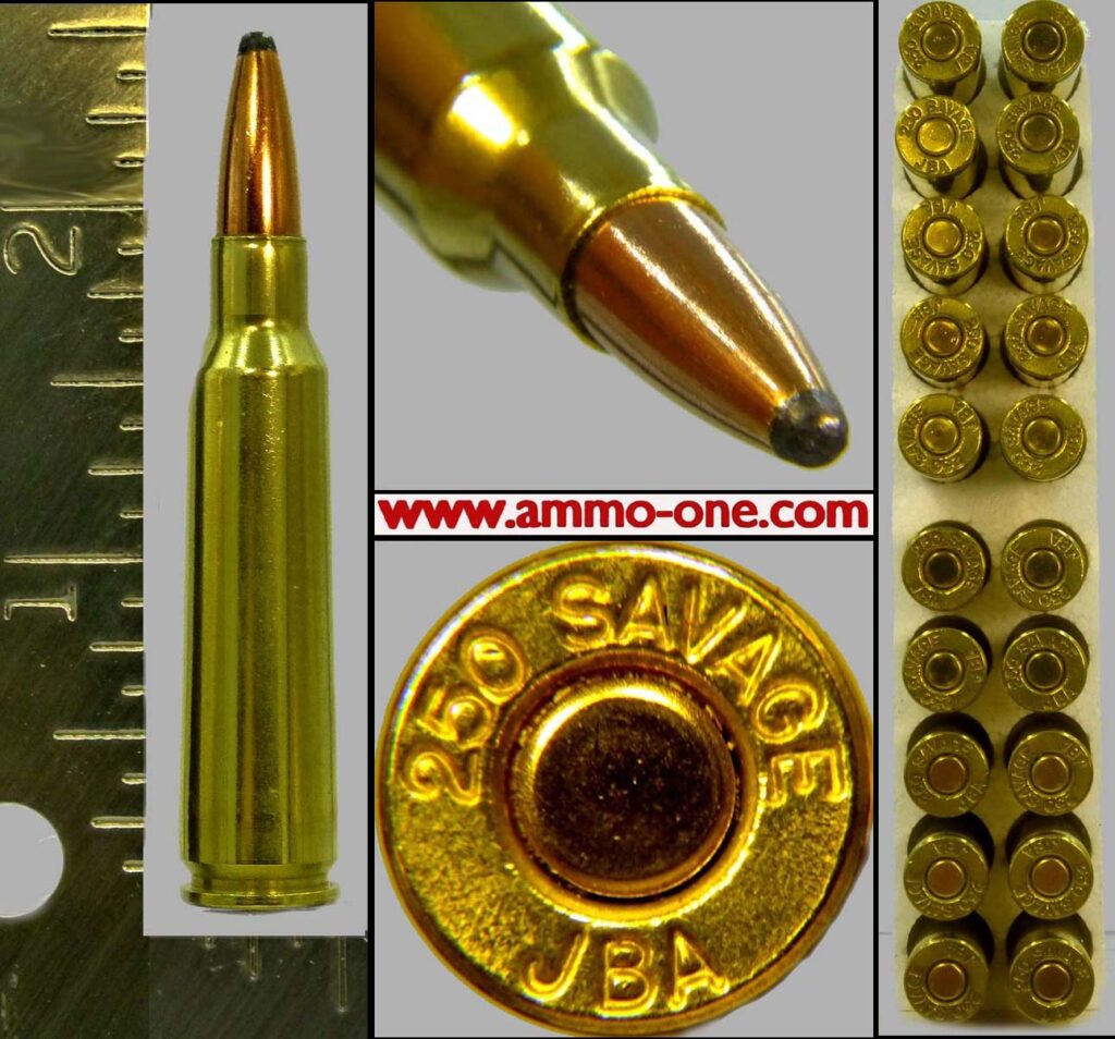 .250 Savage, new production, 100 gr. JSP, Box of 20 cartridges - Ammo-One1
