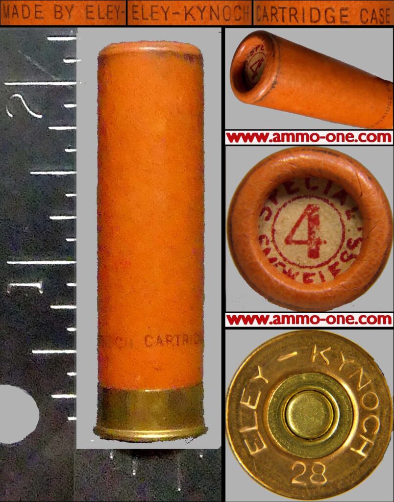 28 ga. #C, IMI, Eley Kynoch, Paper 4 Shot, 1 Cartridge not a Box - Ammo ...