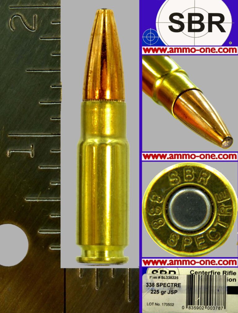 .338 Spectre, SBR, 225gr, JSP, One Cartridge not a Box - Ammo-One1