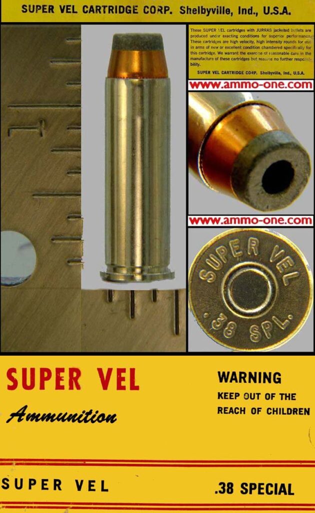 .38 S&W Special by Super Vel Cartridge Corp., Nickel Plated Cases, One Cartridge not a box ...