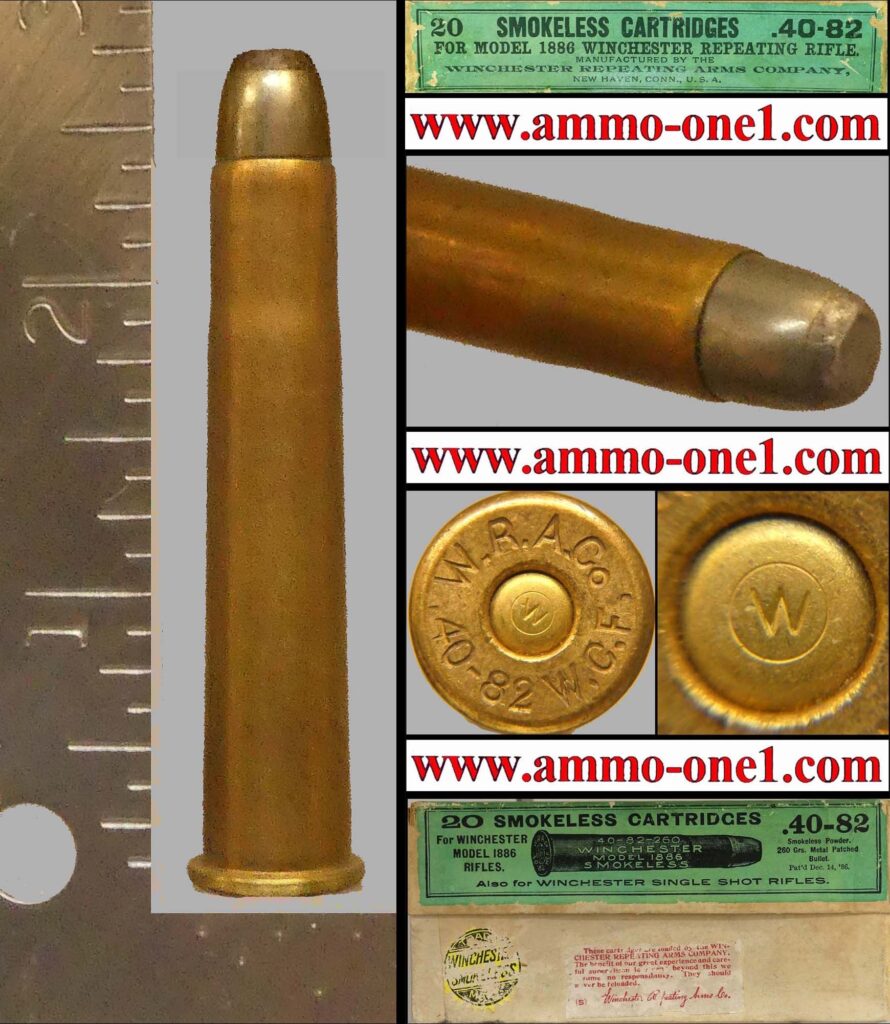 40-82 Winchester, WCF, W.R.A H/S, "W" on primer, "Beautiful!". One ...