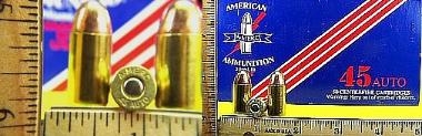 .45 Auto, American A. Company, FMJ, One Cartridge - Ammo-One1