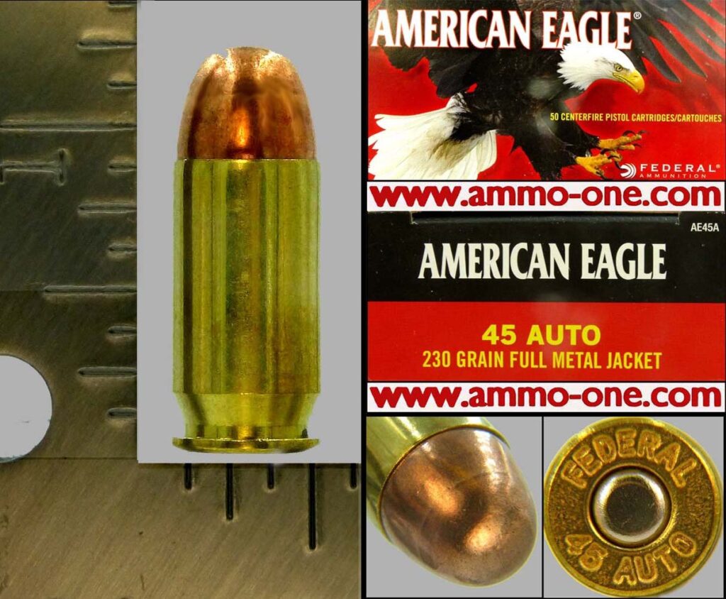 .45 Auto #03, newer, thicker print: "FEDERAL" H/S by Federal Cartridge ...