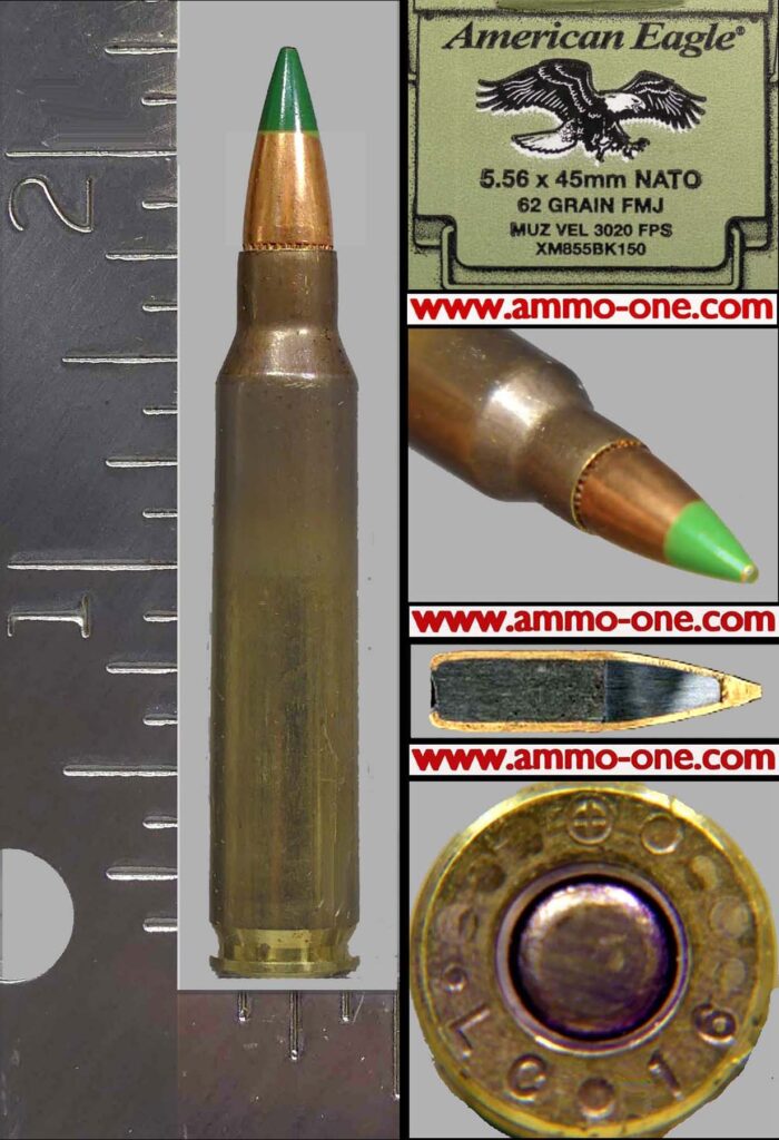 5.56 NATO, Federal M855 62 gr.Steel Core, One Cartridge not a Box ...