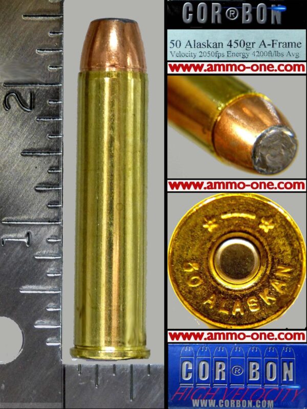 .50 Alaskan by COR-BON, 450 gr A-Frame, 1 Cartridge not a box. - Ammo-One1