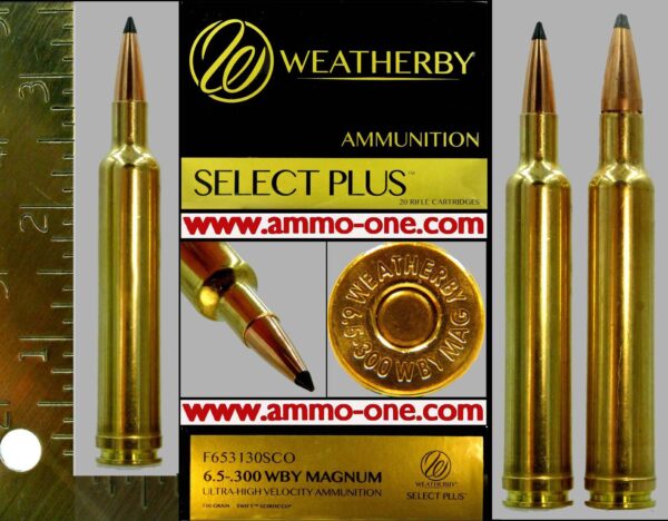 6.5-300 Weatherby Magnum,1 cartridge not a box, Limit 1 (Introduced in 2016) - Ammo-One1