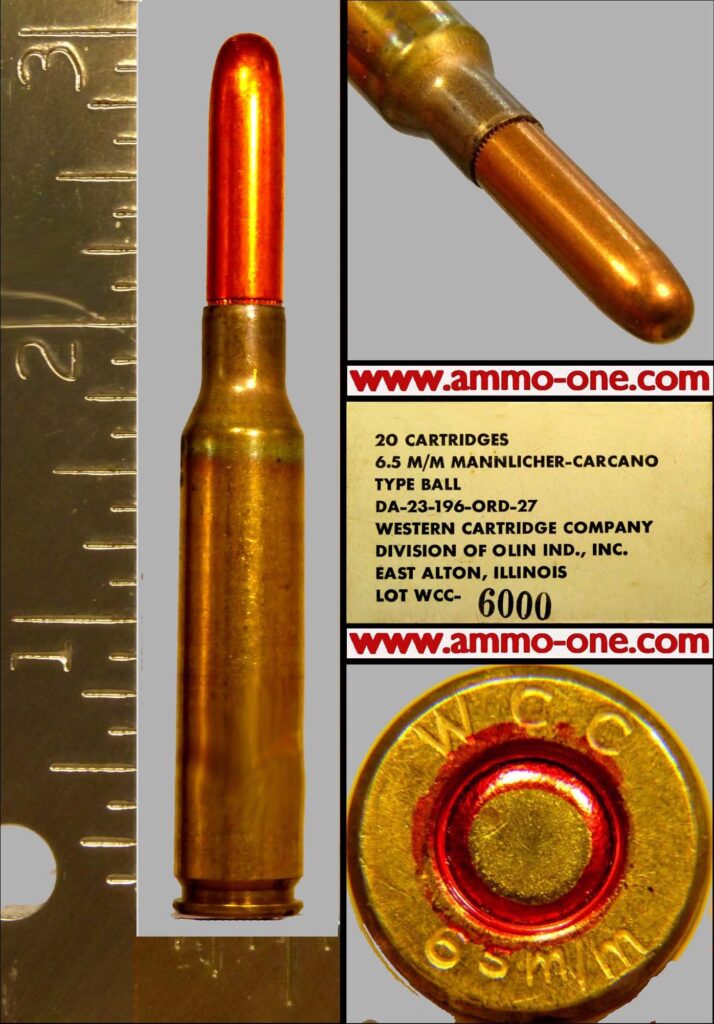 6.5x52mm Carcano, Western "Oswald" One Cartridge Not a Box ! - Ammo-One1