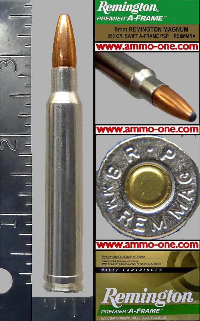 8mm Remington Magnum by Remington, "Nickel" case, JSP One Cartridge not ...