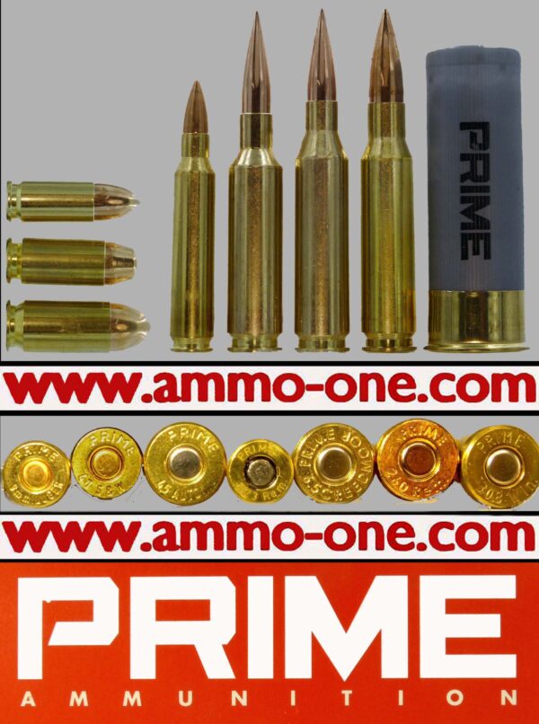 Prime Ammunition Company, 8 Calibers, Single Cartridges - Ammo-One1