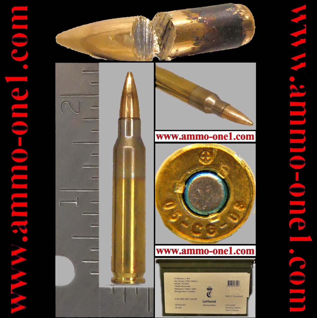 (b009) 5.56 NATO by Carl Gustaf of Sweden, "⊕ 05-C6-08" H/S and NM259 ...