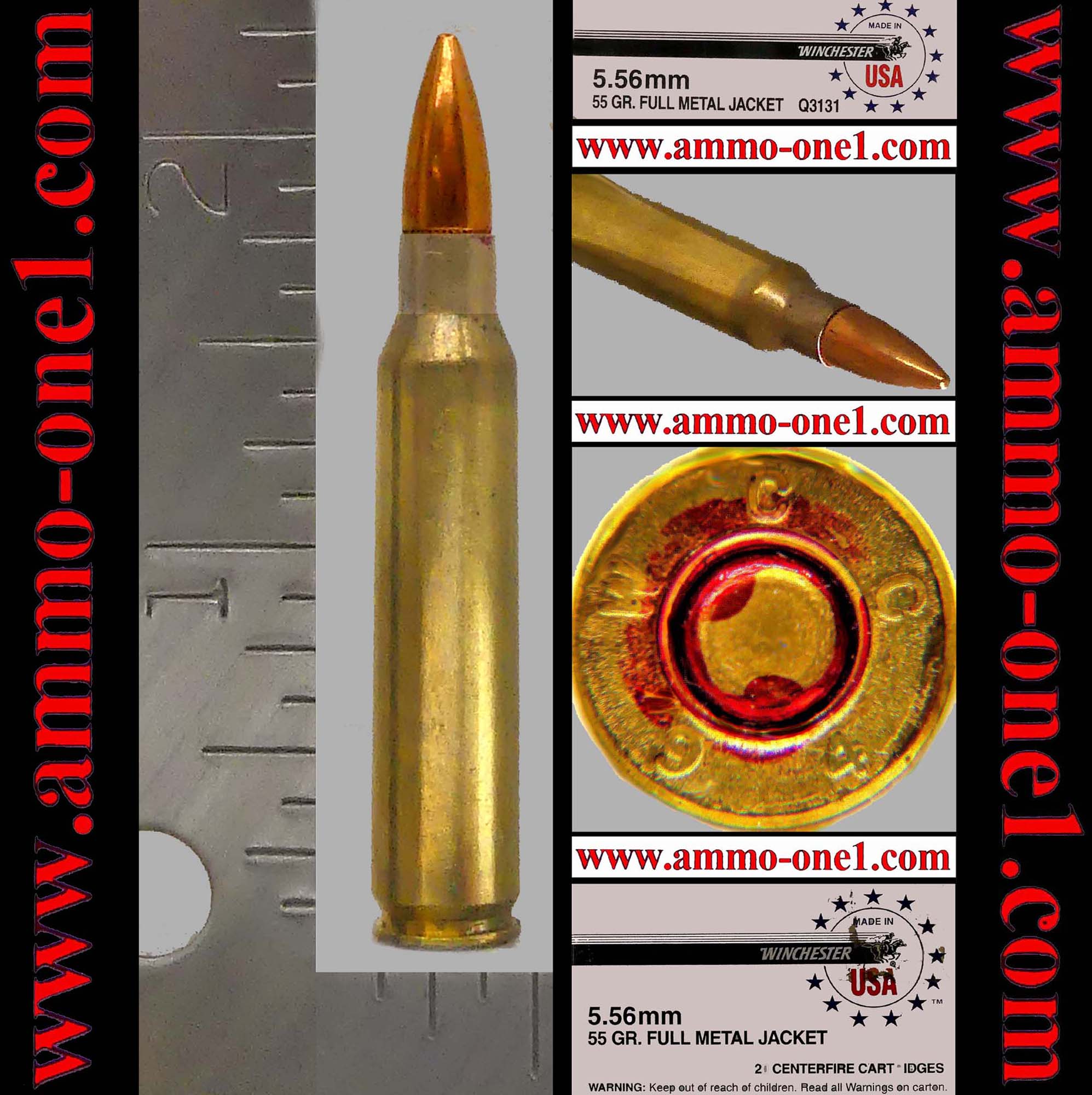 (b004) 5.56 NATO by Winchester, 1994, "WCC 94 H/S, M193, 55 gr. FMJ ...