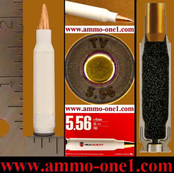 (b006) 5.56 NATO by True Velocity, Composite case, “TV 5.56" H/S, FMJ ...